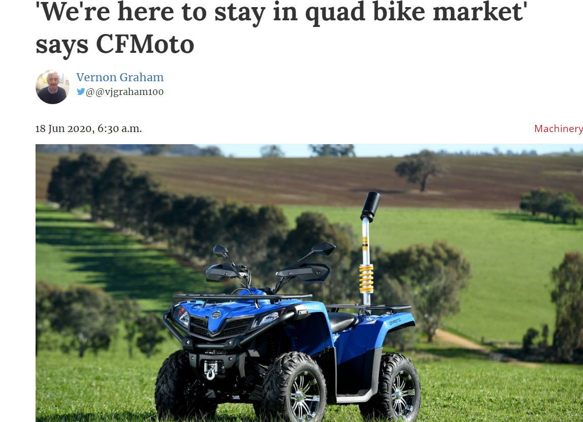 CFMoto supporting the new ATV Safety standards and the CPD | Quadbar Safety